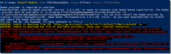 Windows Server 2016 | Update NuGet fails | Windows SBS and Essentials Blog